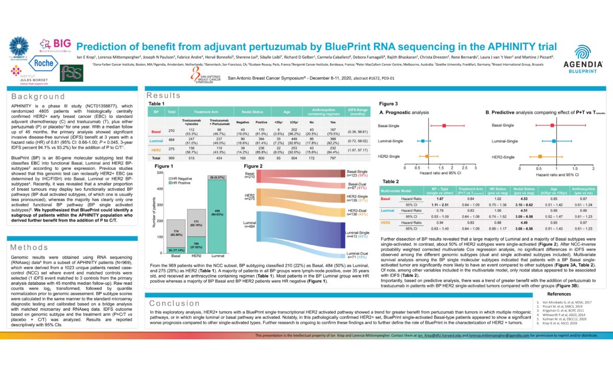 Prediction of benefit from adjuvant pertuzumab by BluePrint RNA ...